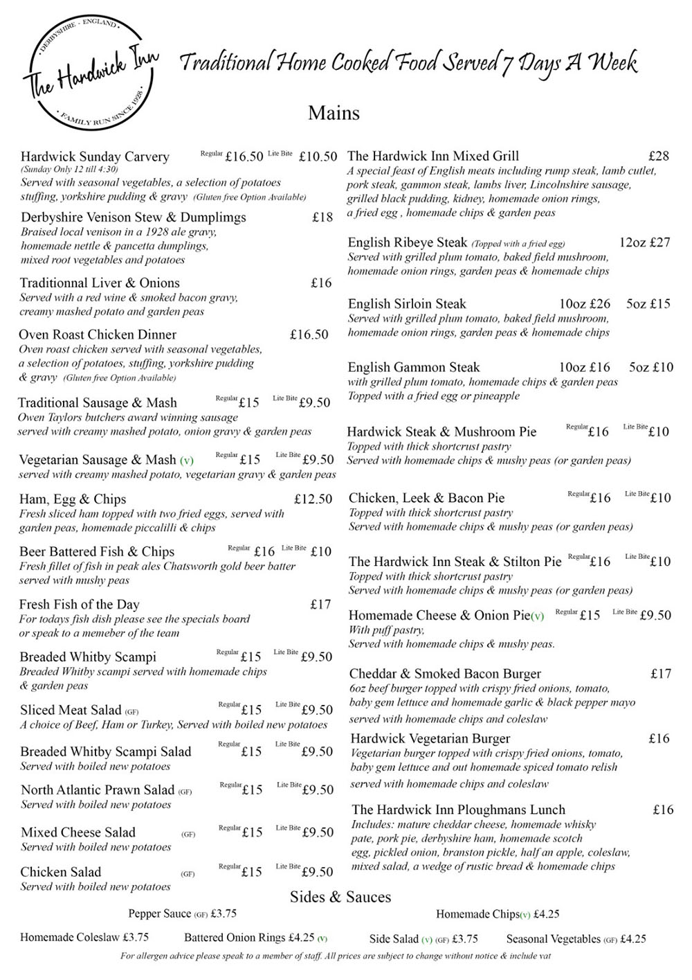 The Hardwick Inn >> Chesterfield, Derbyshire >> Traditional Public House